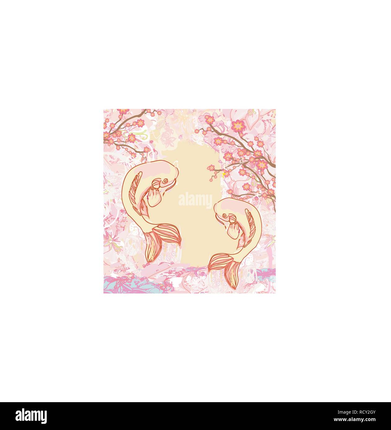 Japanese koi card Stock Vector Image & Art - Alamy