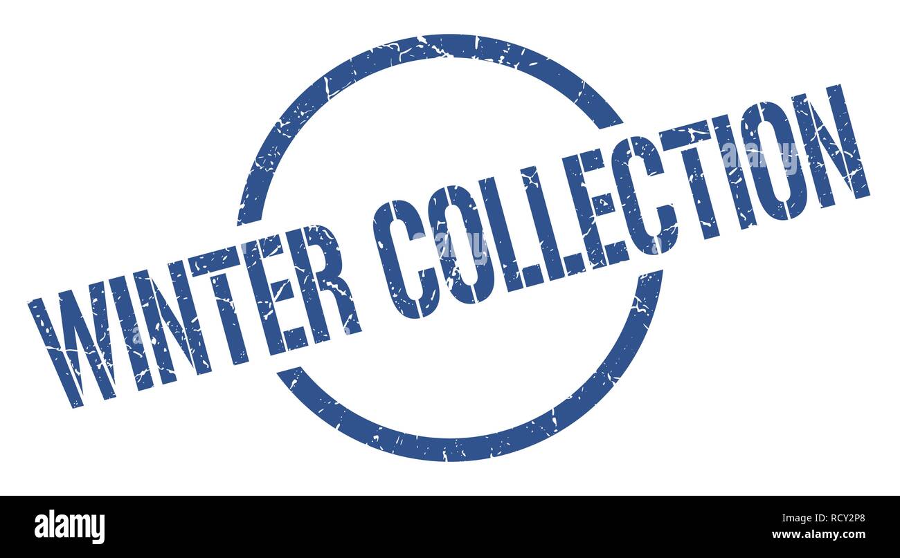 winter collection blue round stamp Stock Vector Image & Art - Alamy