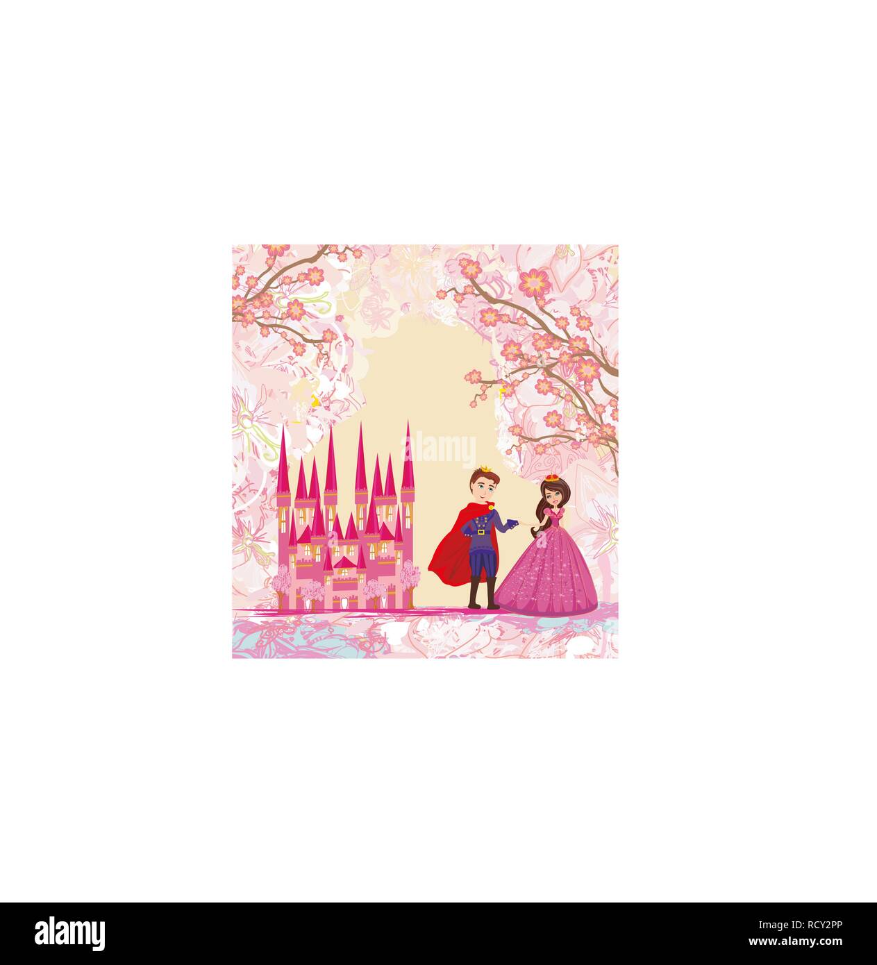 The princess and the prince - abstract card Stock Vector Image & Art ...