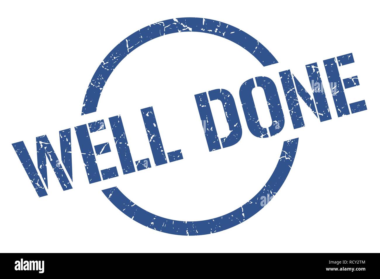 well done blue round stamp Stock Vector Image & Art - Alamy