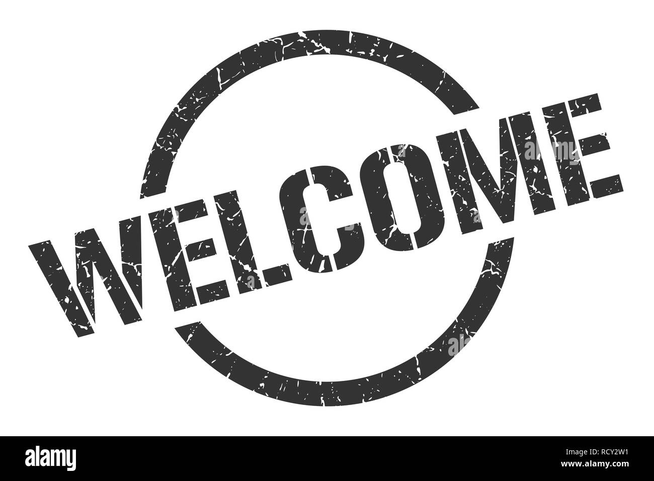 welcome black round stamp Stock Vector Image & Art - Alamy
