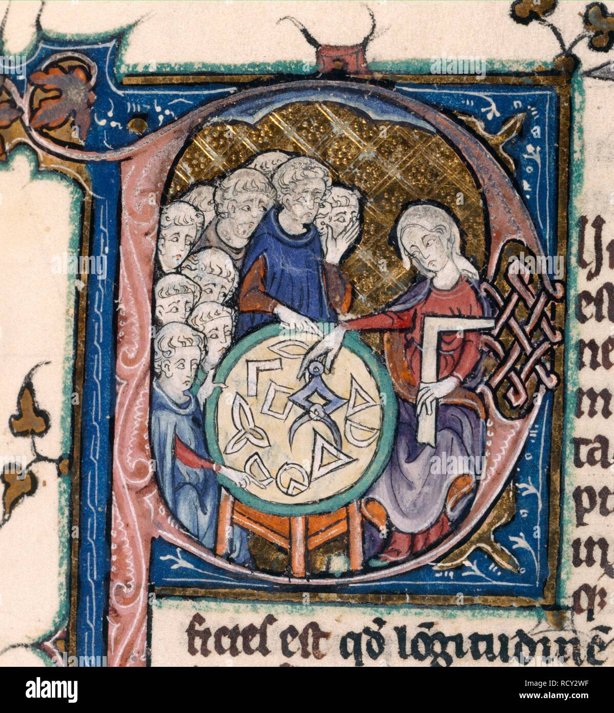 Geometry instructing students. France (Paris); circa 1300. (Detail ...
