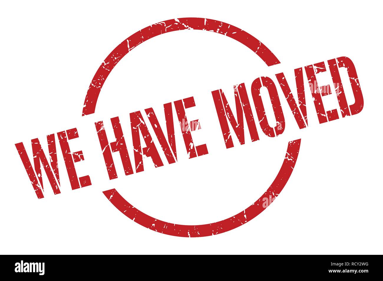 we have moved red round stamp Stock Vector Image & Art - Alamy
