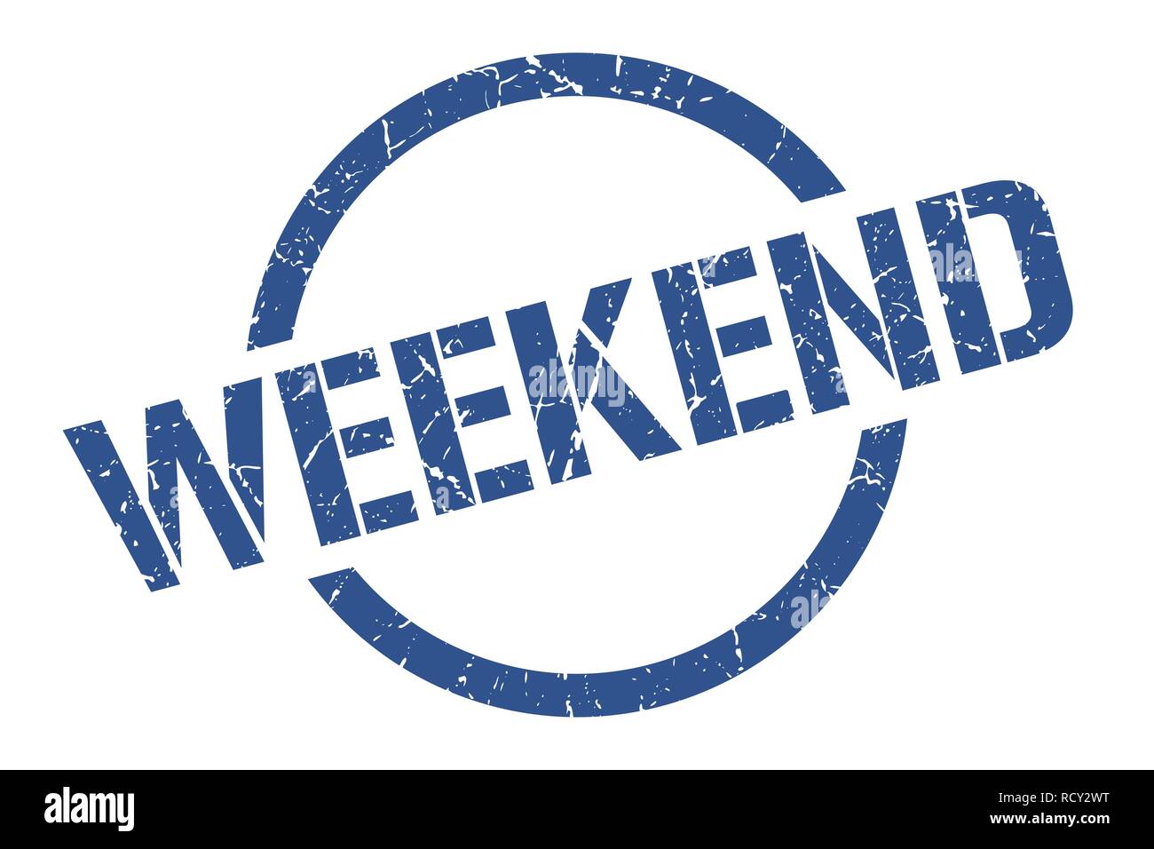 weekend blue round stamp Stock Vector Image & Art - Alamy