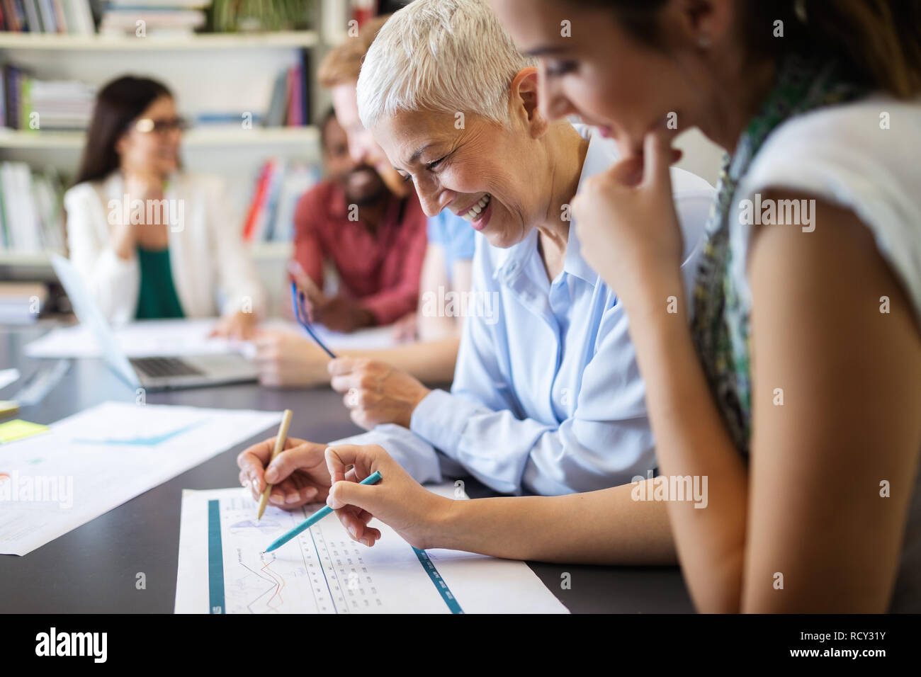 Business people good teamwork in office. Teamwork successful meeting ...