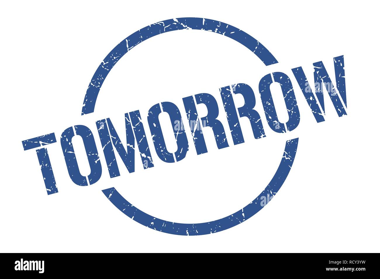 tomorrow blue round stamp Stock Vector Image & Art - Alamy