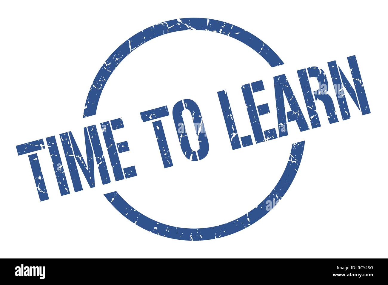 Time learn blue round hi-res stock photography and images - Alamy