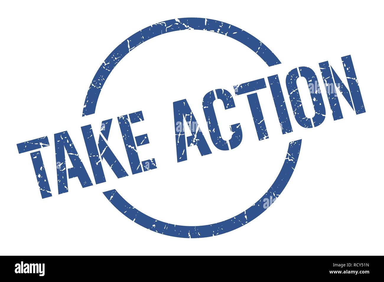 take action blue round stamp Stock Vector Image & Art - Alamy
