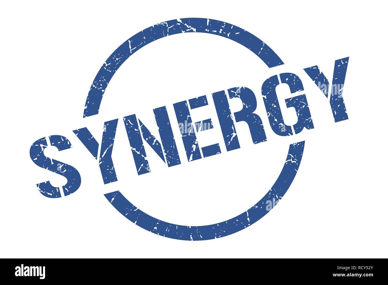 synergy blue round stamp Stock Vector Image & Art - Alamy