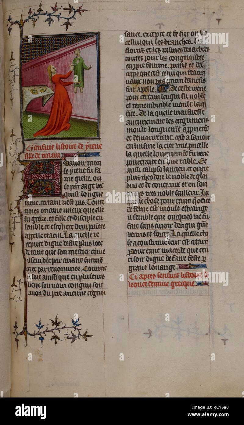 Irene, daughter of Cratinus, painting a mural showing a human figure ...