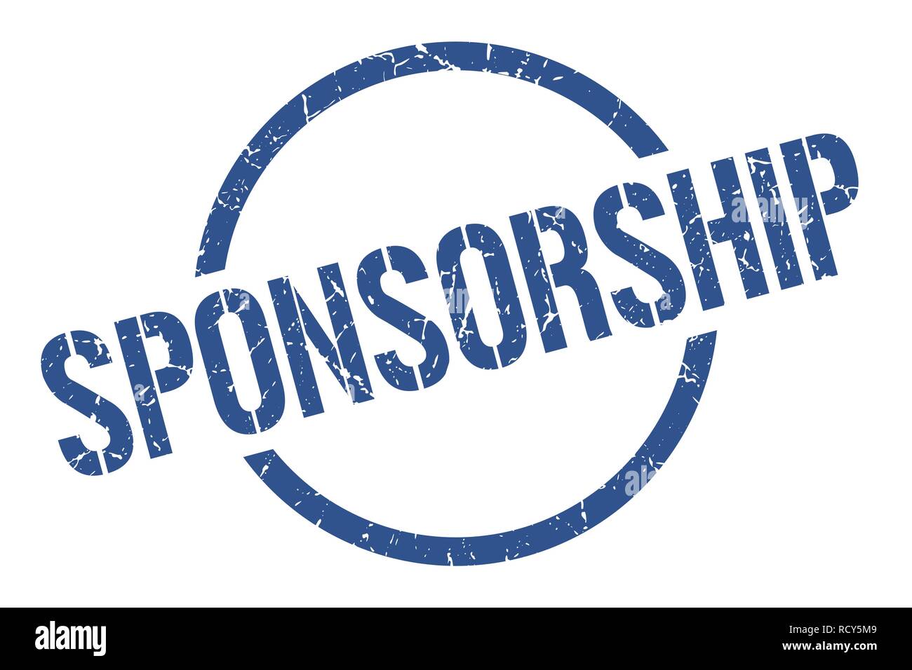 sponsorship blue round stamp Stock Vector Image & Art - Alamy