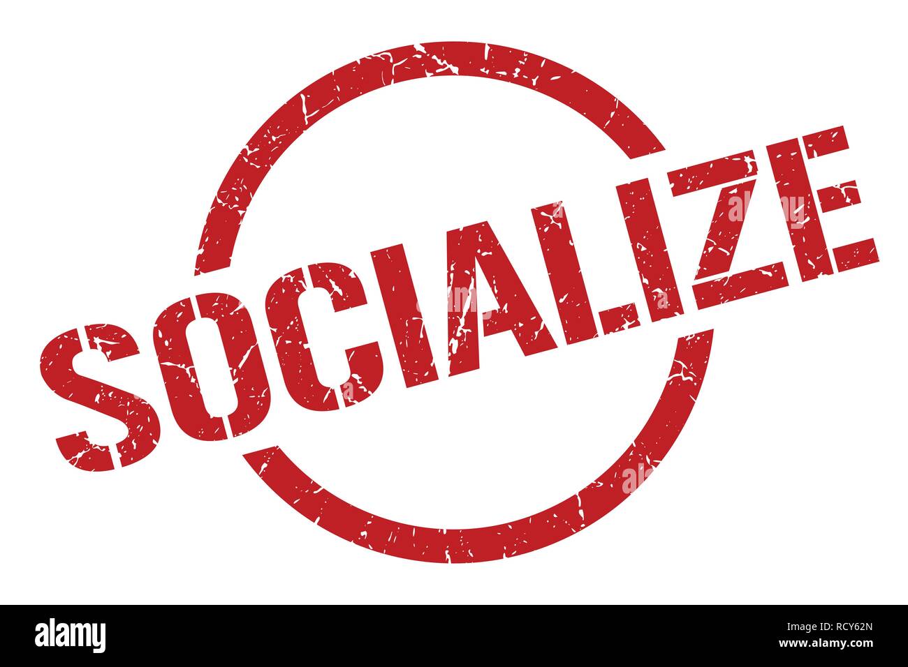 socialize red round stamp Stock Vector Image & Art - Alamy