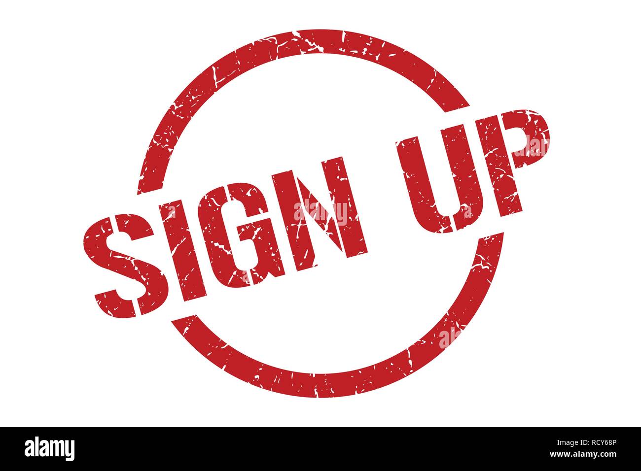 sign up red round stamp Stock Vector Image & Art - Alamy