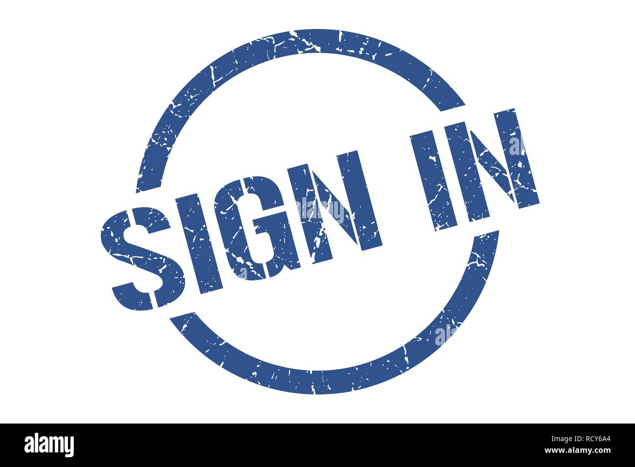 sign in blue round stamp Stock Vector Image & Art - Alamy
