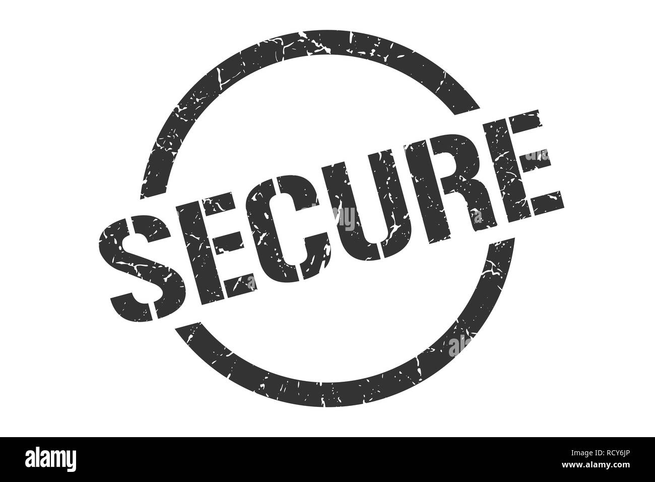 secure black round stamp Stock Vector Image & Art - Alamy