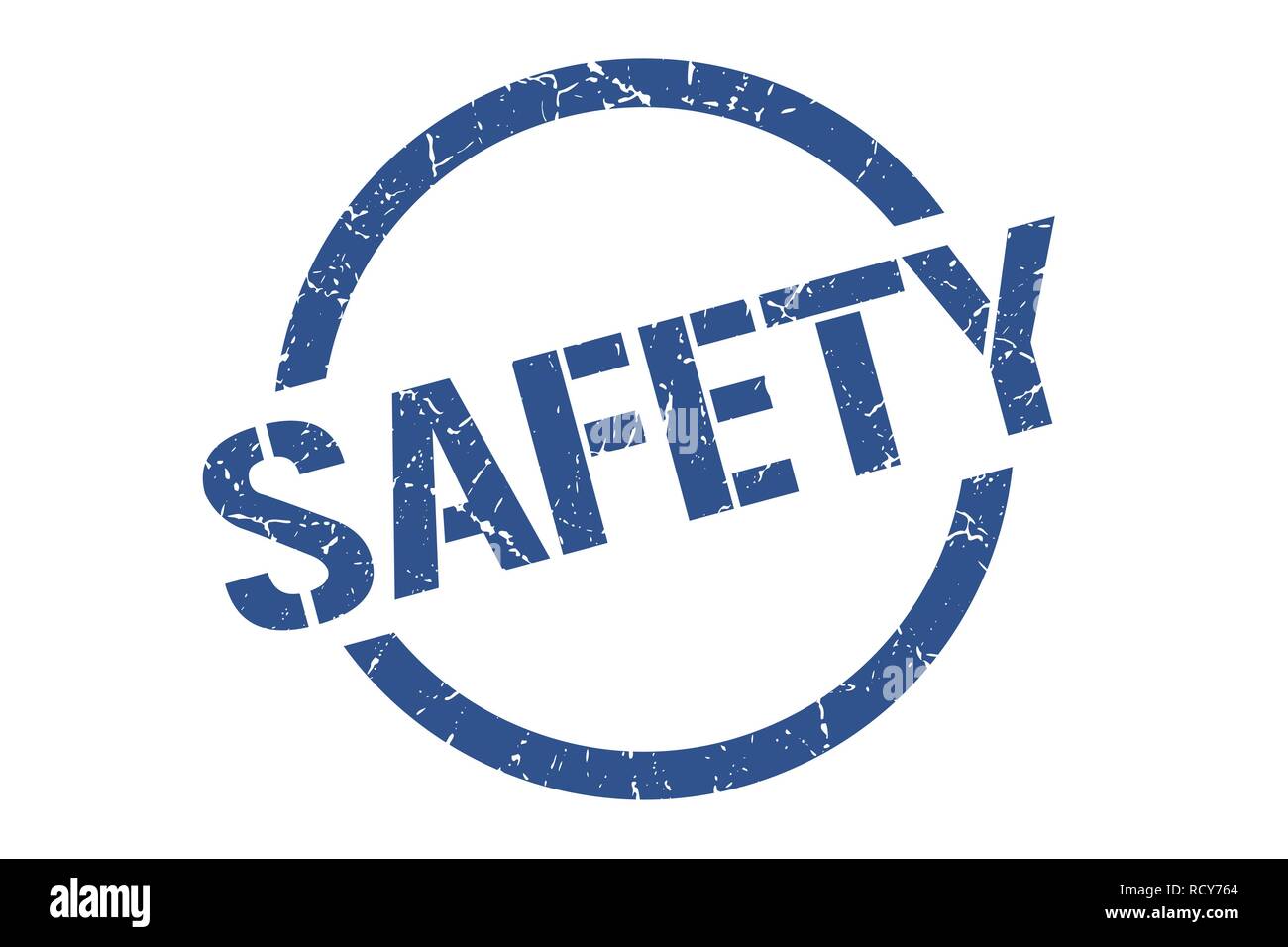 safety blue round stamp Stock Vector Image & Art - Alamy