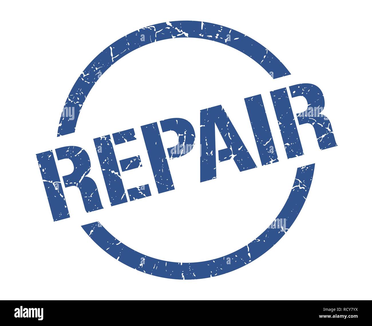 repair blue round stamp Stock Vector Image & Art - Alamy