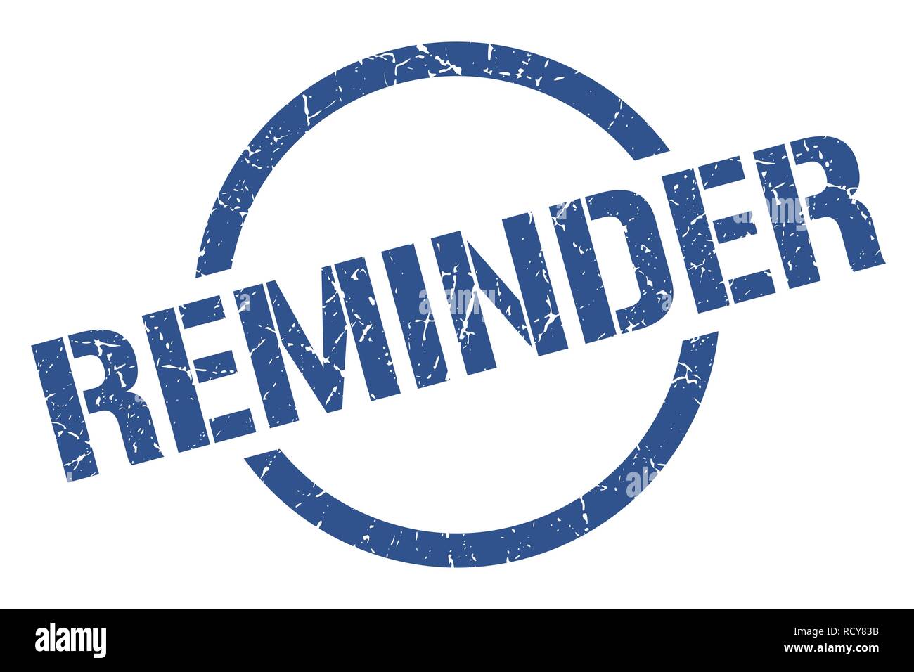 reminder blue round stamp Stock Vector Image & Art - Alamy