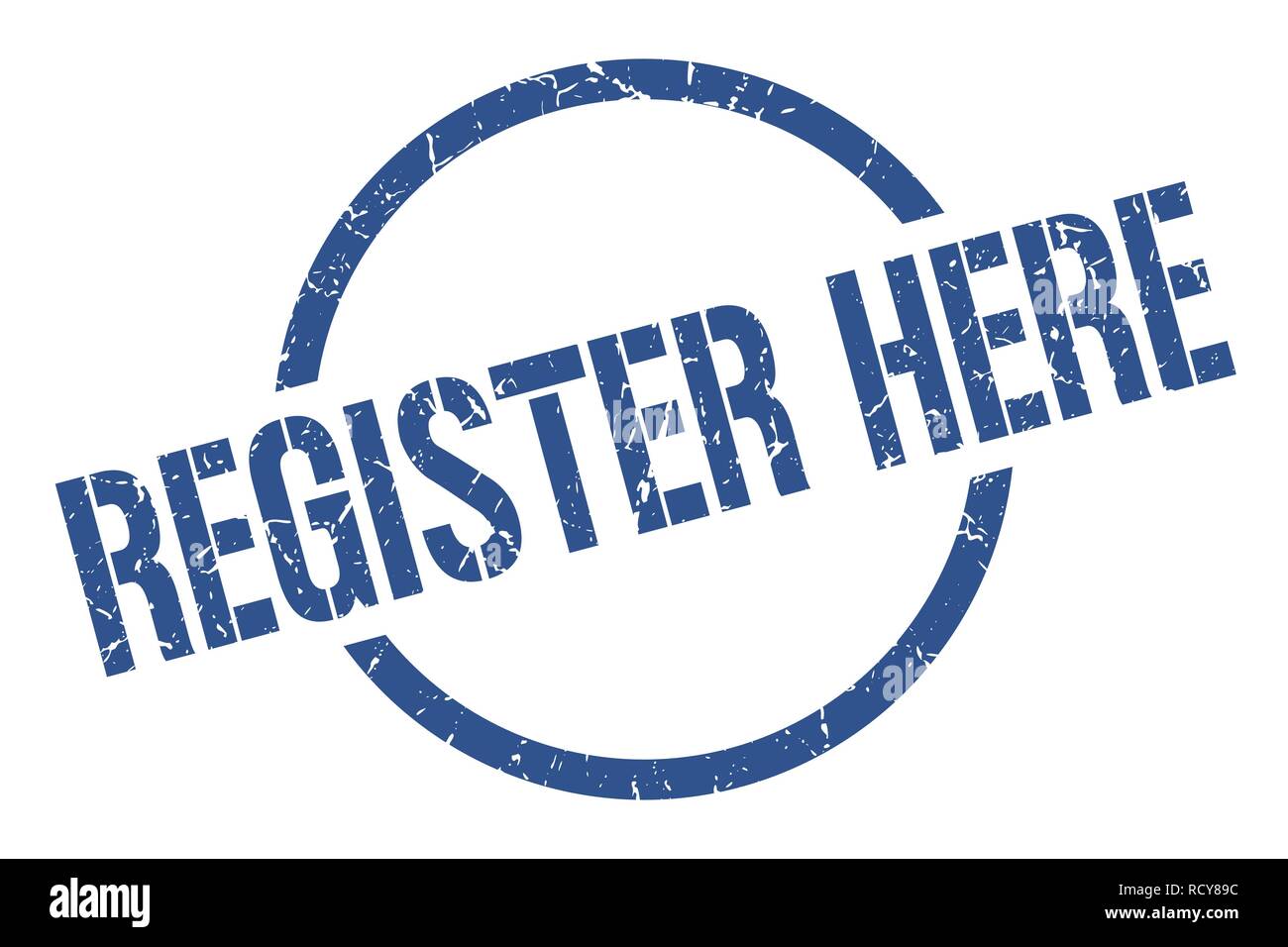 register here blue round stamp Stock Vector Image & Art - Alamy