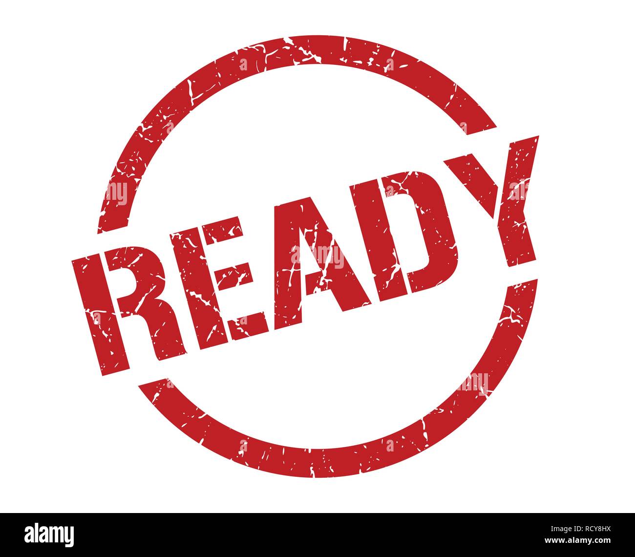 ready red round stamp Stock Vector Image & Art - Alamy