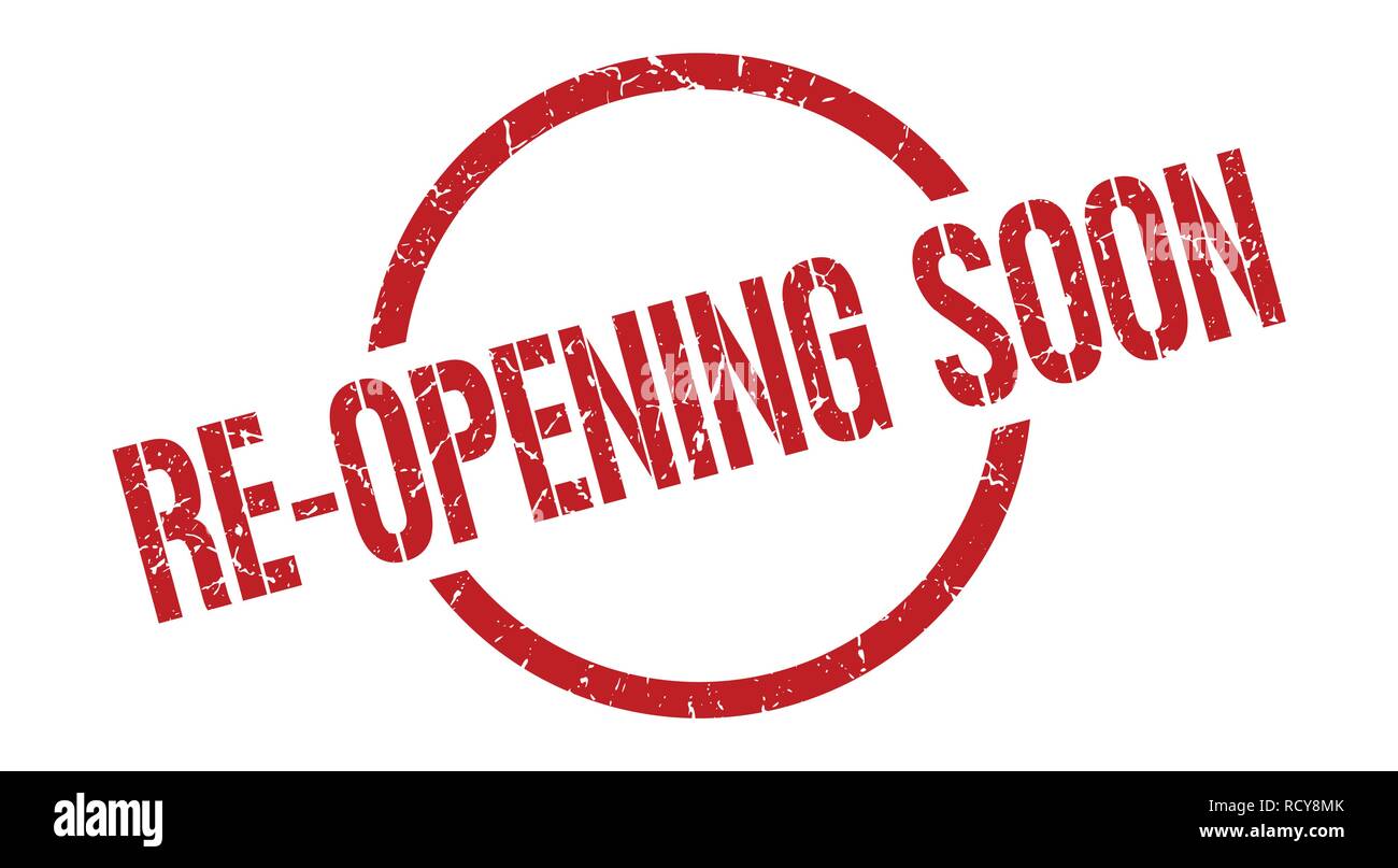 re-opening soon red round stamp Stock Vector Image & Art - Alamy