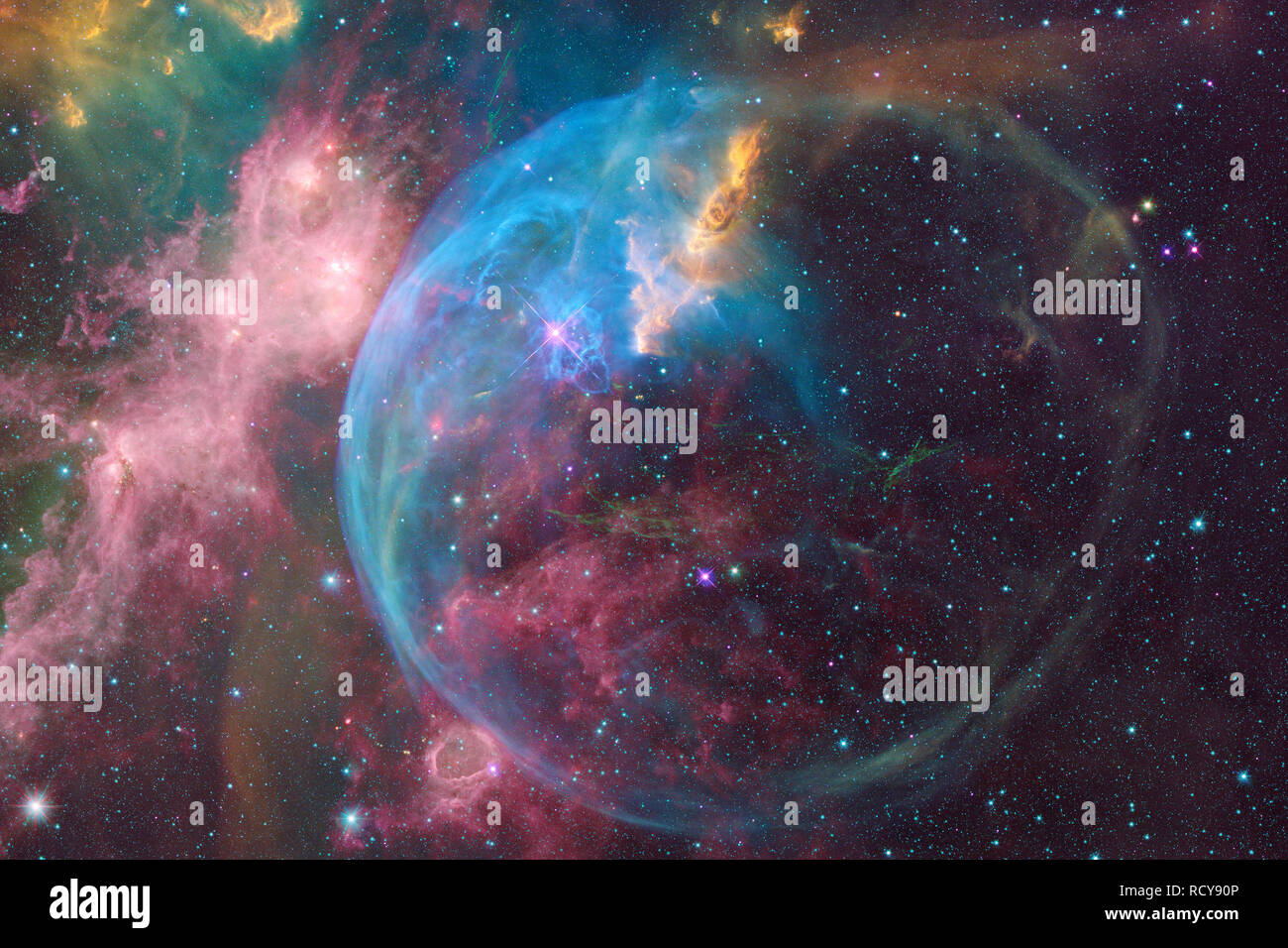 Nebulae and many stars in outer space. Elements of this image furnished ...