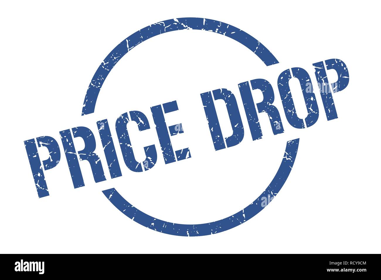 price drop blue round stamp Stock Vector Image & Art - Alamy