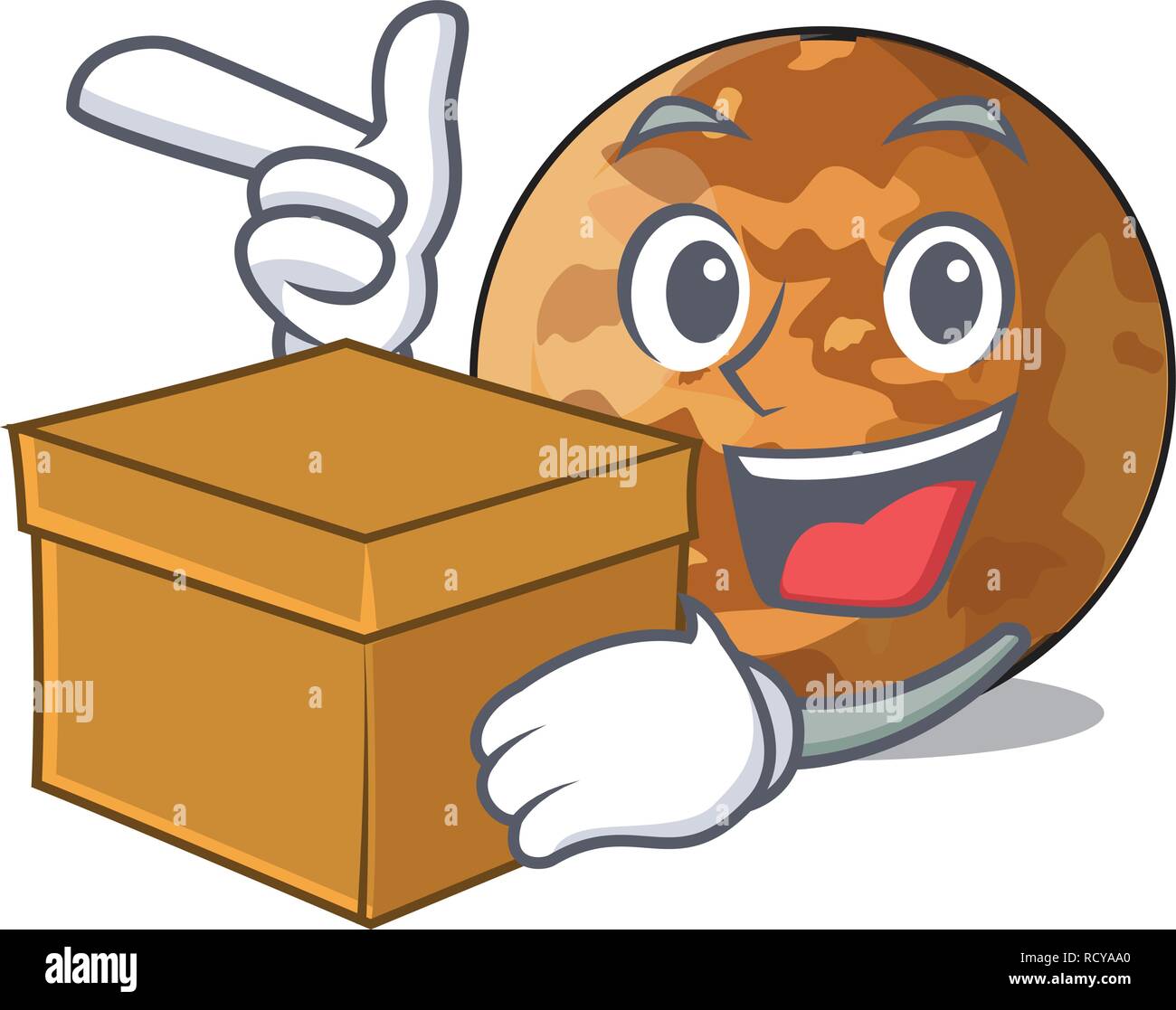 With box picture of a cartoon mercury planet Stock Vector Image & Art ...