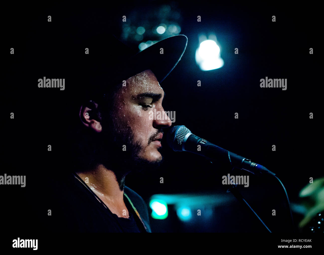 The American psychedelic rock band Night Beats performs a live concert ...