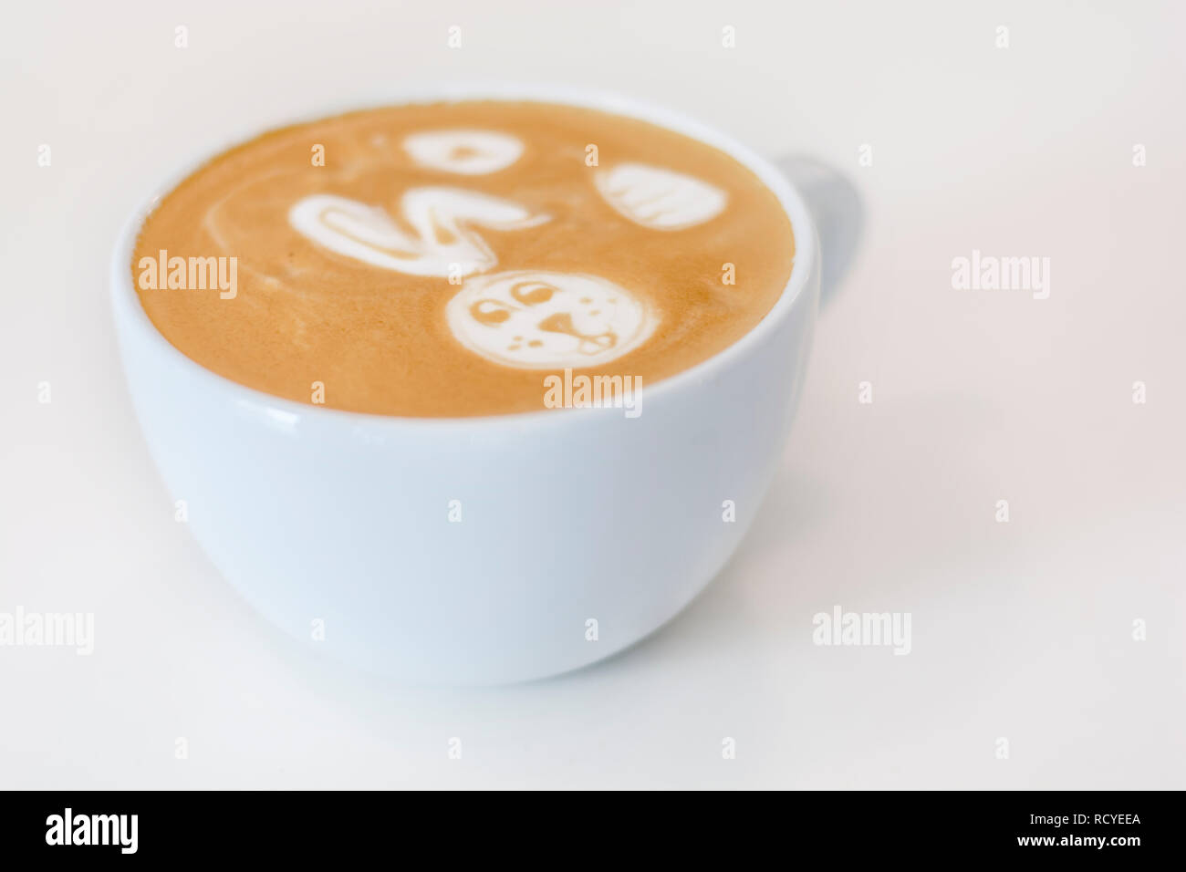 Cafe latte easter bunny latte art Stock Photo - Alamy