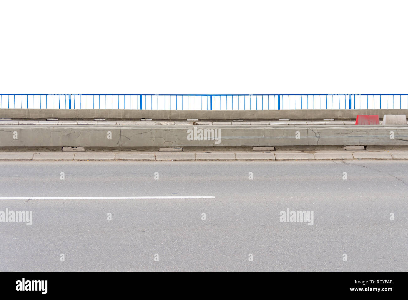 City asphalt empty road with sidewalk and two lane for traffic isolated ...