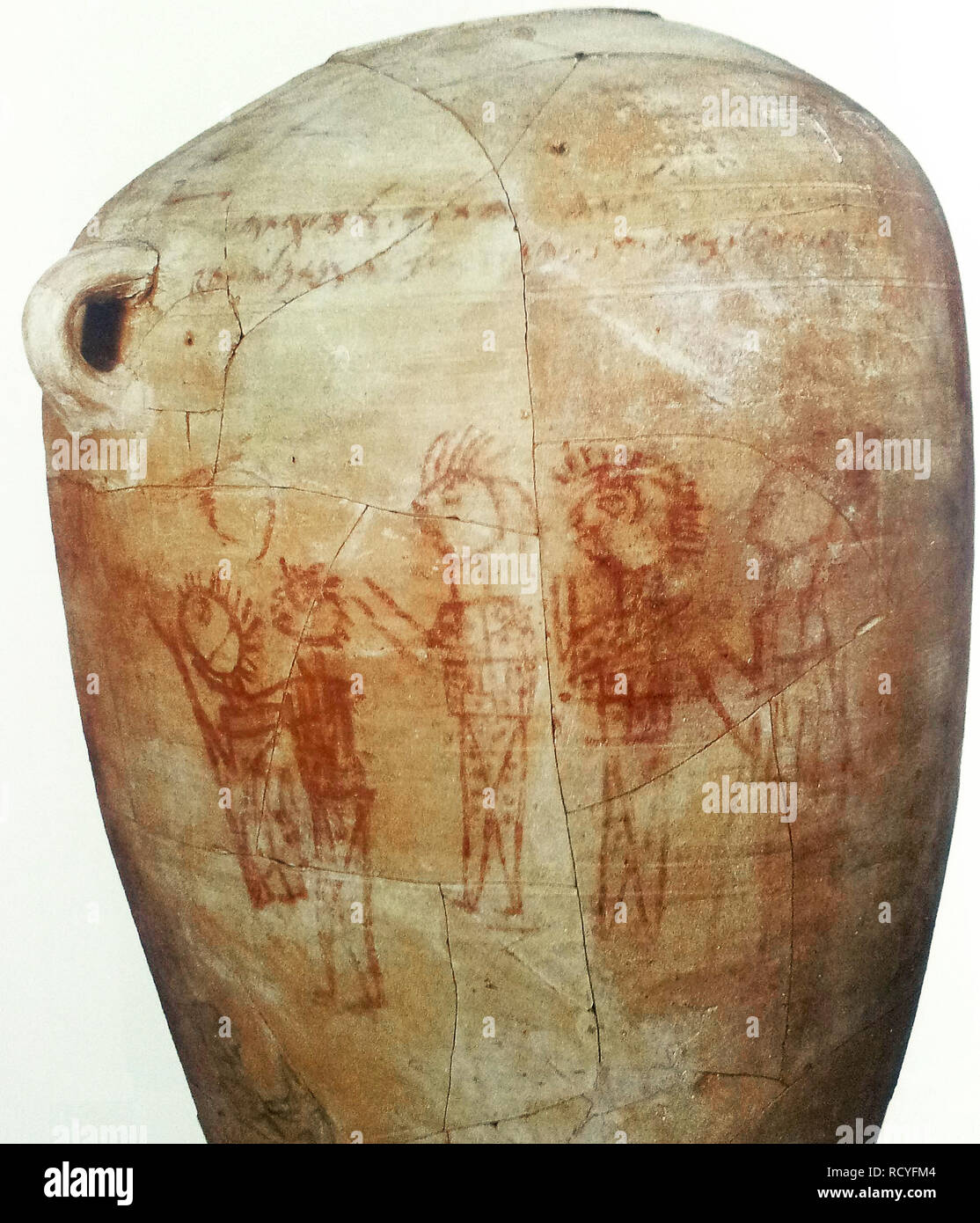 6425. Kuntilet Ajrud, a large ceramic jar with a drawing of a ...