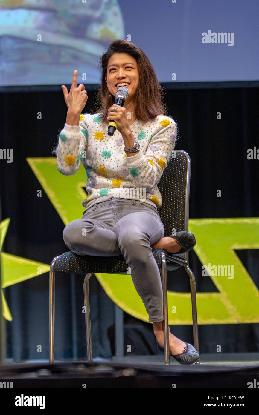 BONN, GERMANY - MAY 19th 2018: Grace Park (*1974, actress - Battlestar ...
