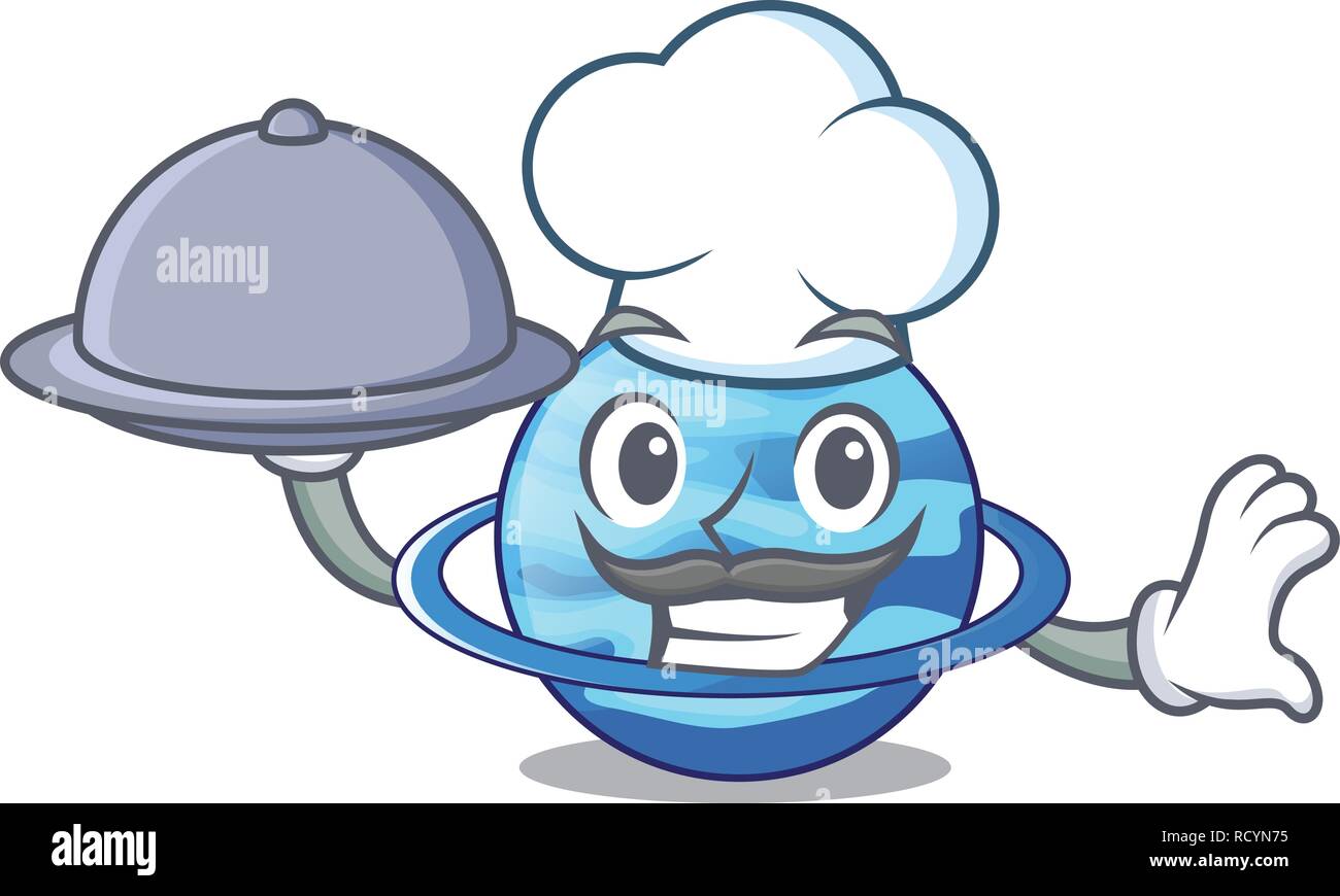 Chef with food planet uranus in the cartoon form Stock Vector Image ...