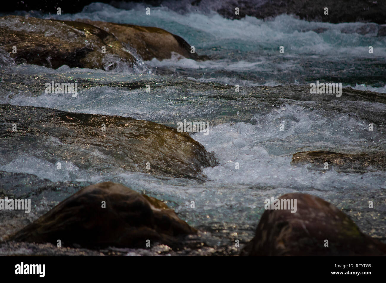 Parvati river viewed from Chalal, a small village in Himachal Pradesh ...
