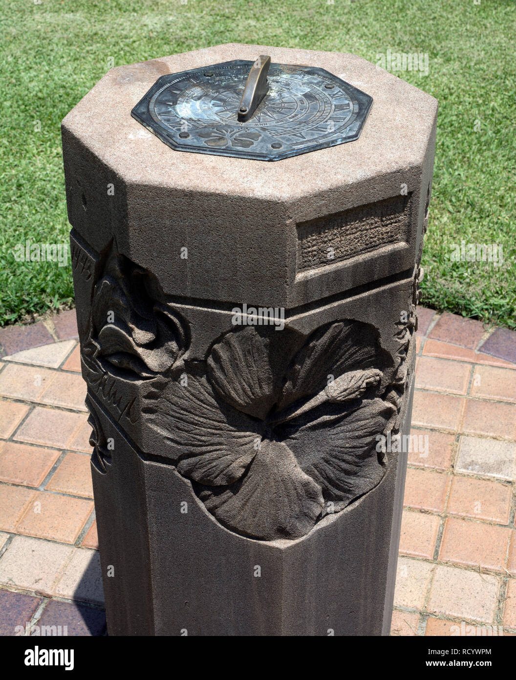 A sundial in the City Botanic Gardens, Brisbane, Queensland, Australia ...