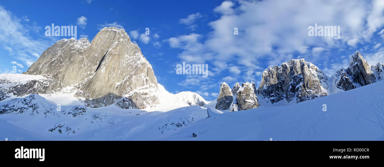 The Bugaboo Spires Mountains, a mountain range in the Purcell Mountains ...