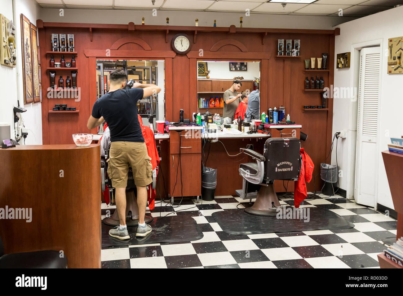 Barber shop chairs hi-res stock photography and images - Alamy