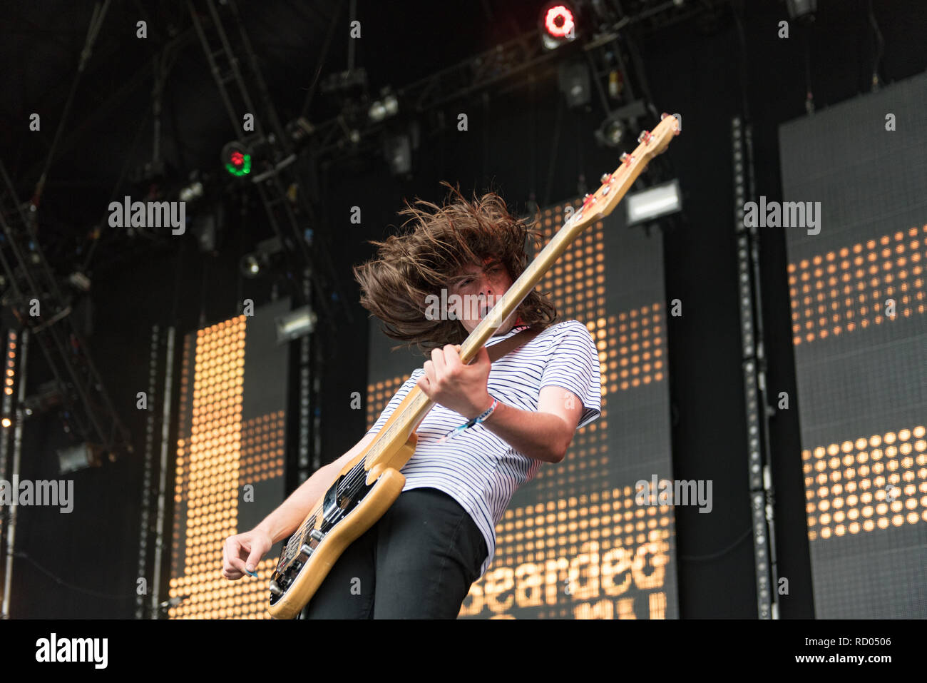 October Drift live on stage at the Bearded Theory festival Stock Photo ...