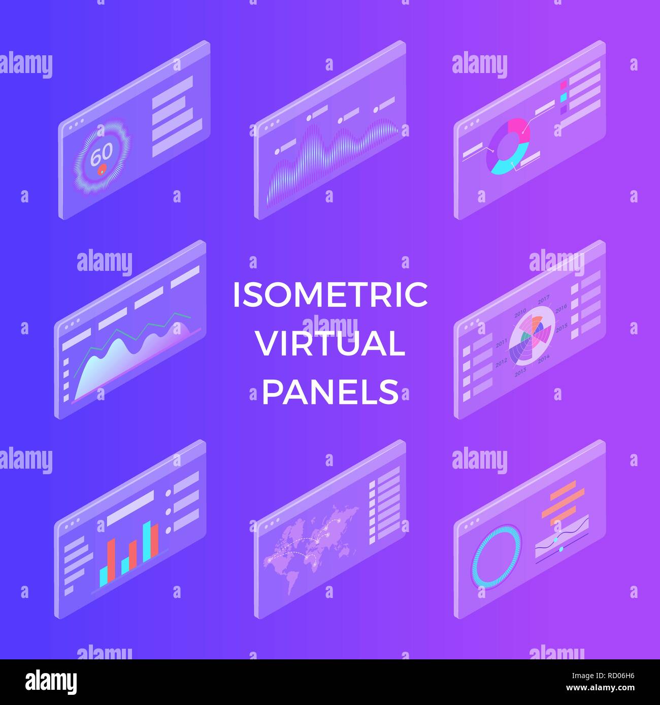 Isometric Virtual Panels Stock Vector Image & Art - Alamy