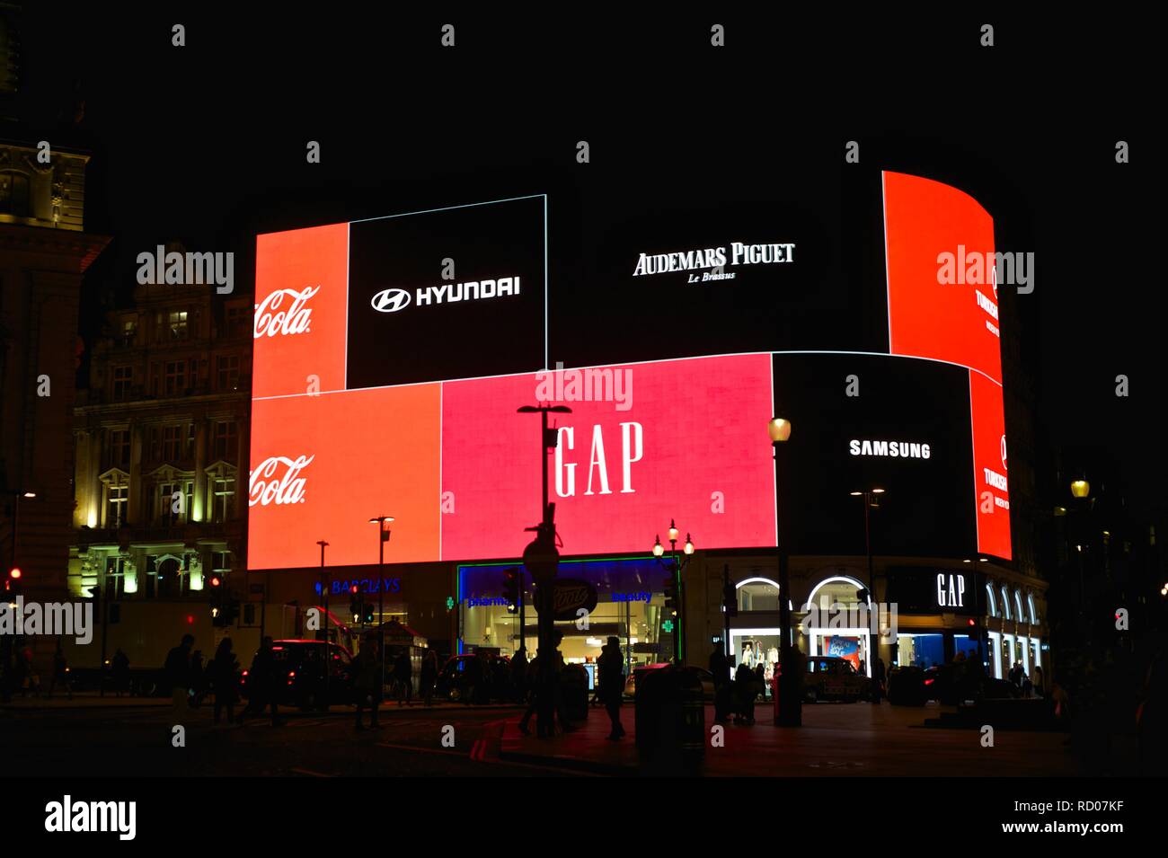 giant advertising screens in Piccadilly Circus Stock Photo - Alamy