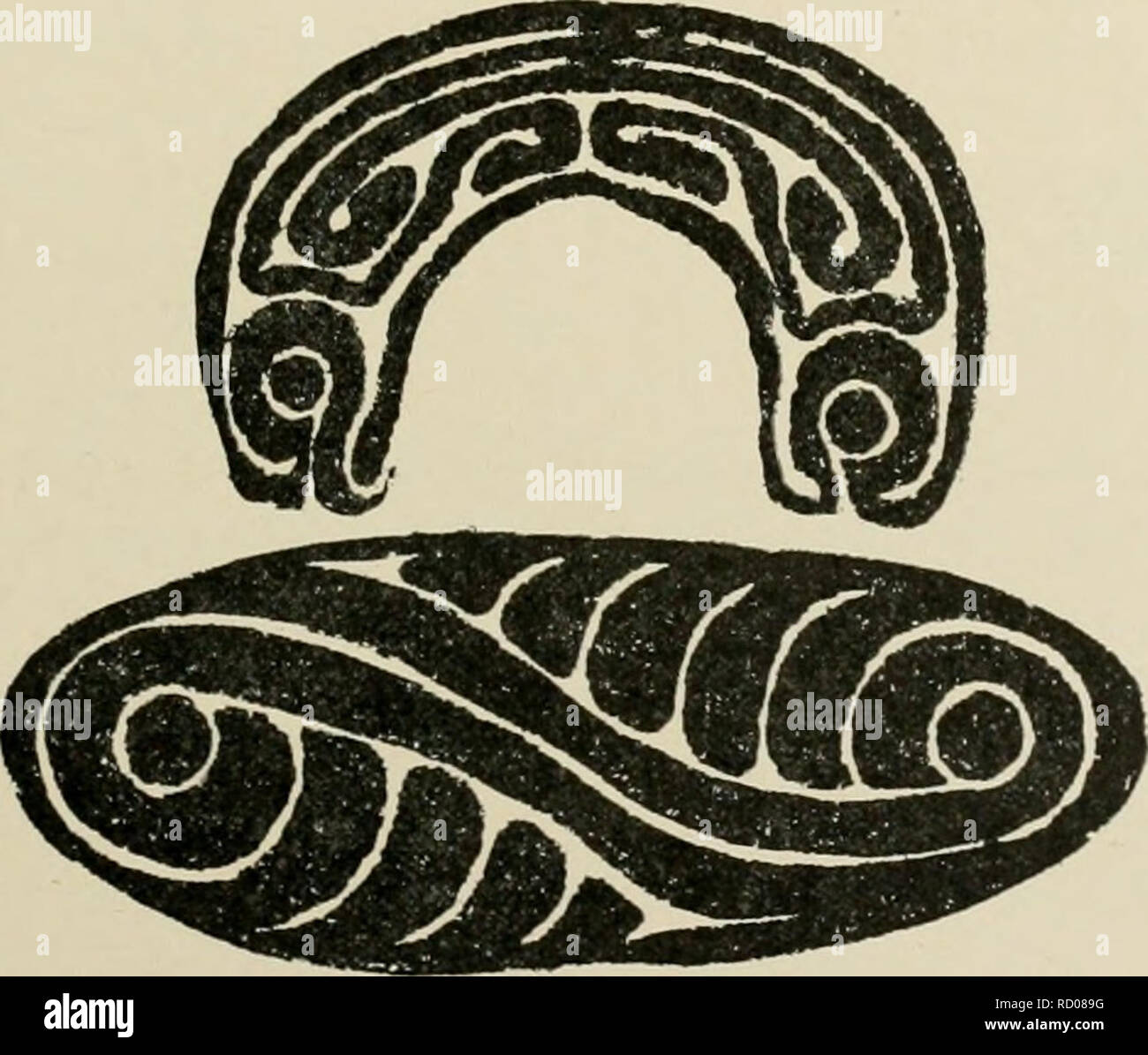 . Decorative art of New Guinea, incised designs. Decoration and ...