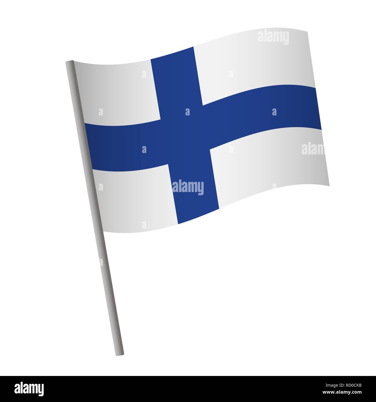 Finland flag icon. National flag of Finland on a pole illustration ...