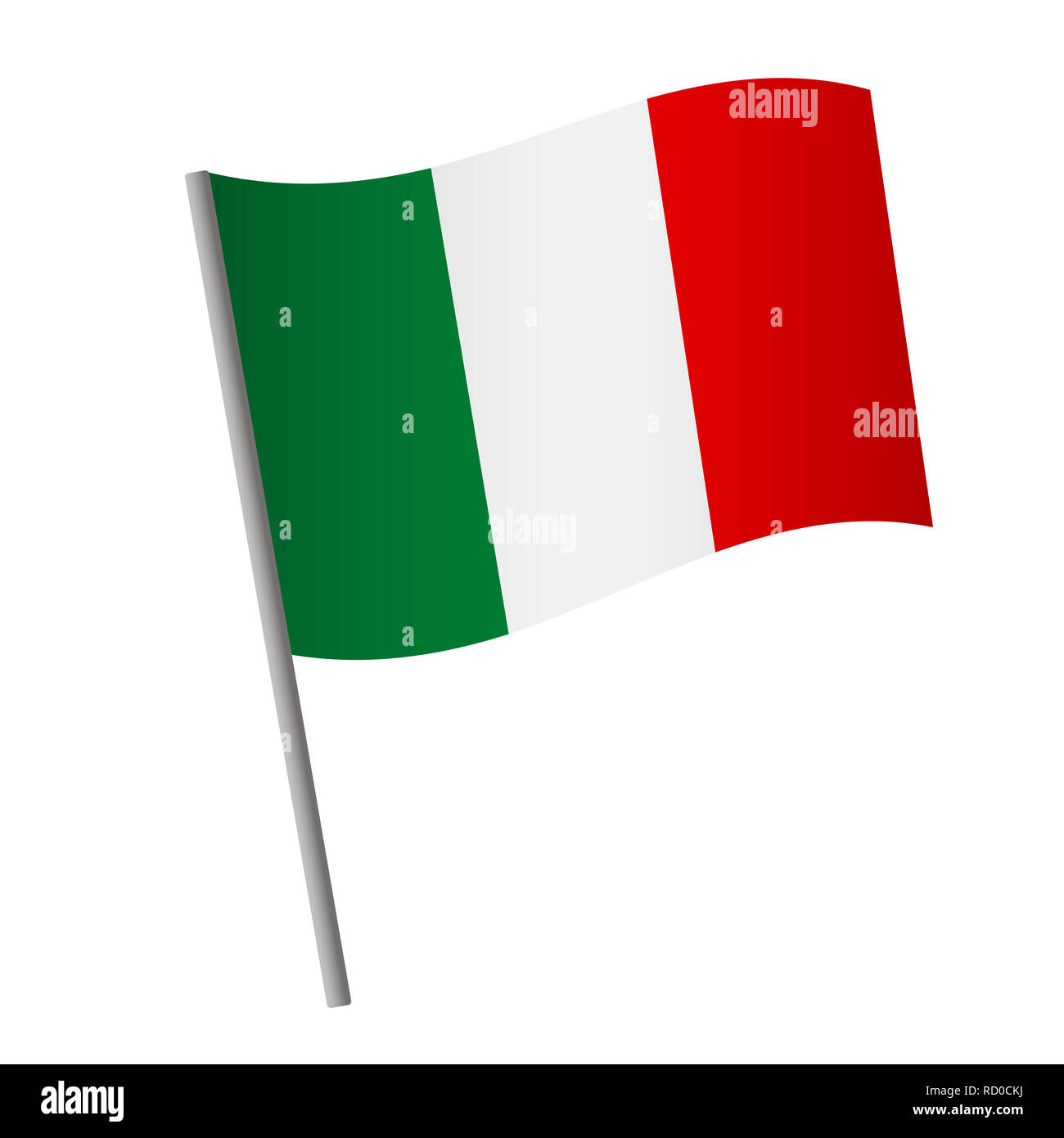 Italy flag icon. National flag of Italy on a pole illustration Stock ...