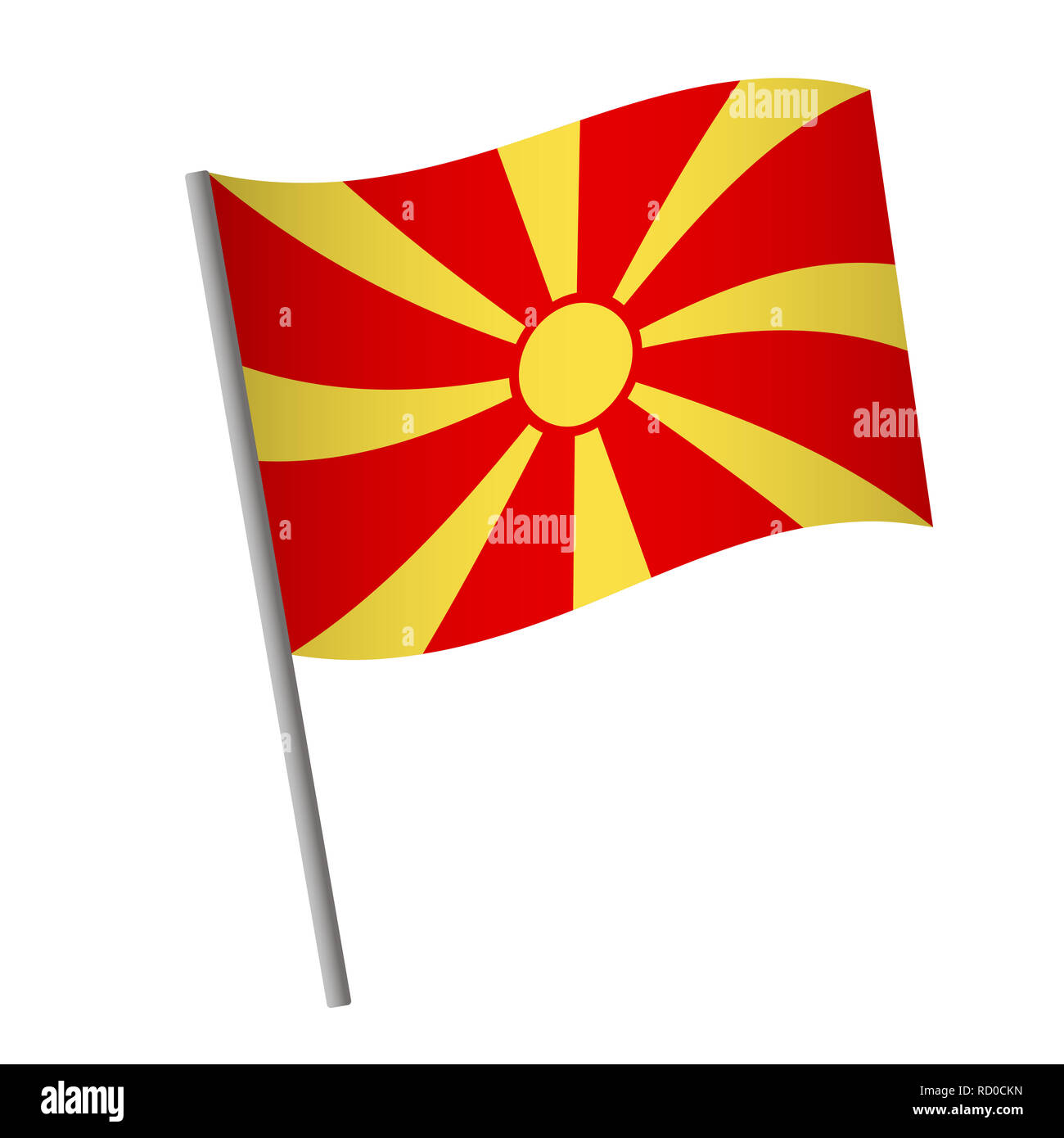 Macedonia flag icon. National flag of Macedonia on a pole illustration ...