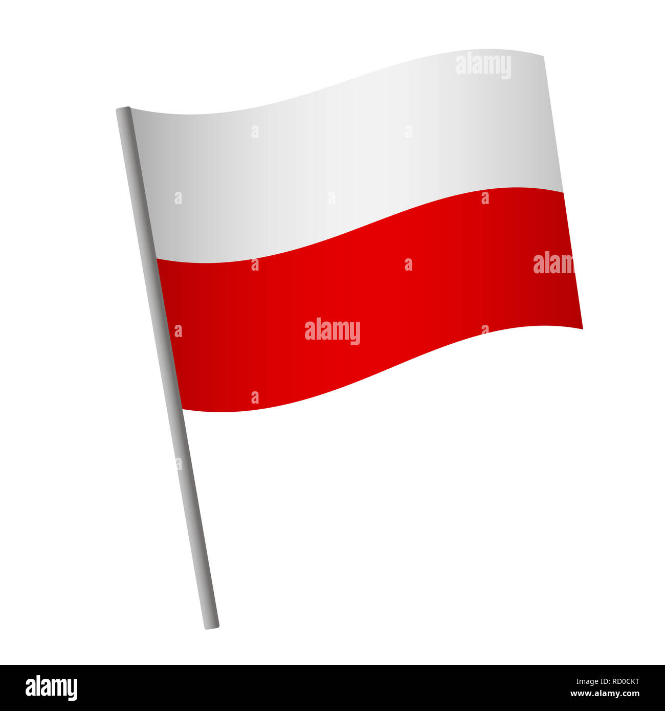 Poland flag icon. National flag of Poland on a pole illustration Stock ...