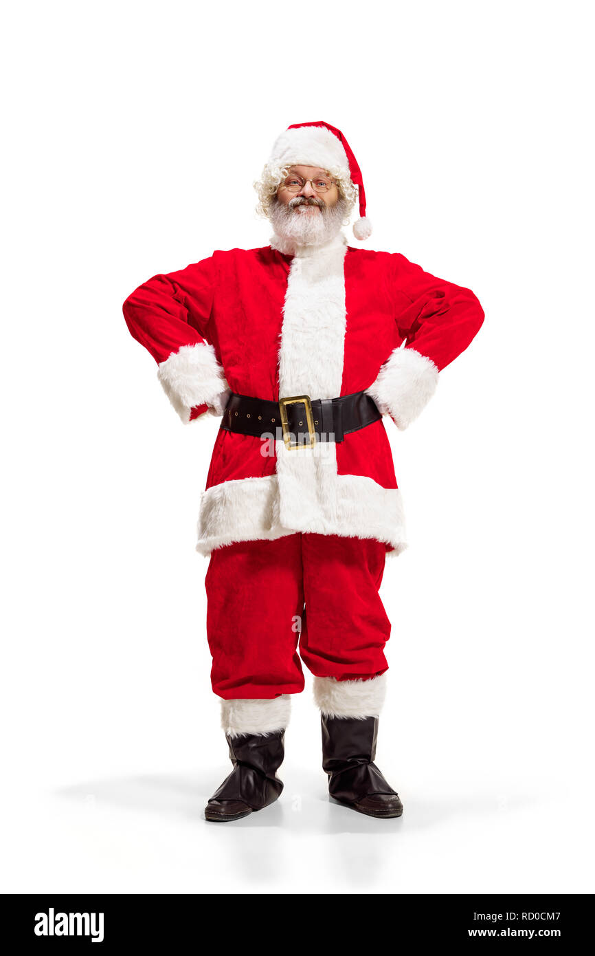 Hey, hello. Holly jolly x mas festive noel. Full length of funny happy ...