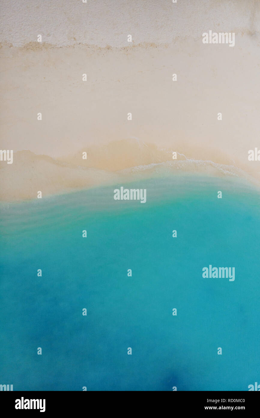 Tropical Islands on a coral Atoll. White sand and blue sea, minimalist ...