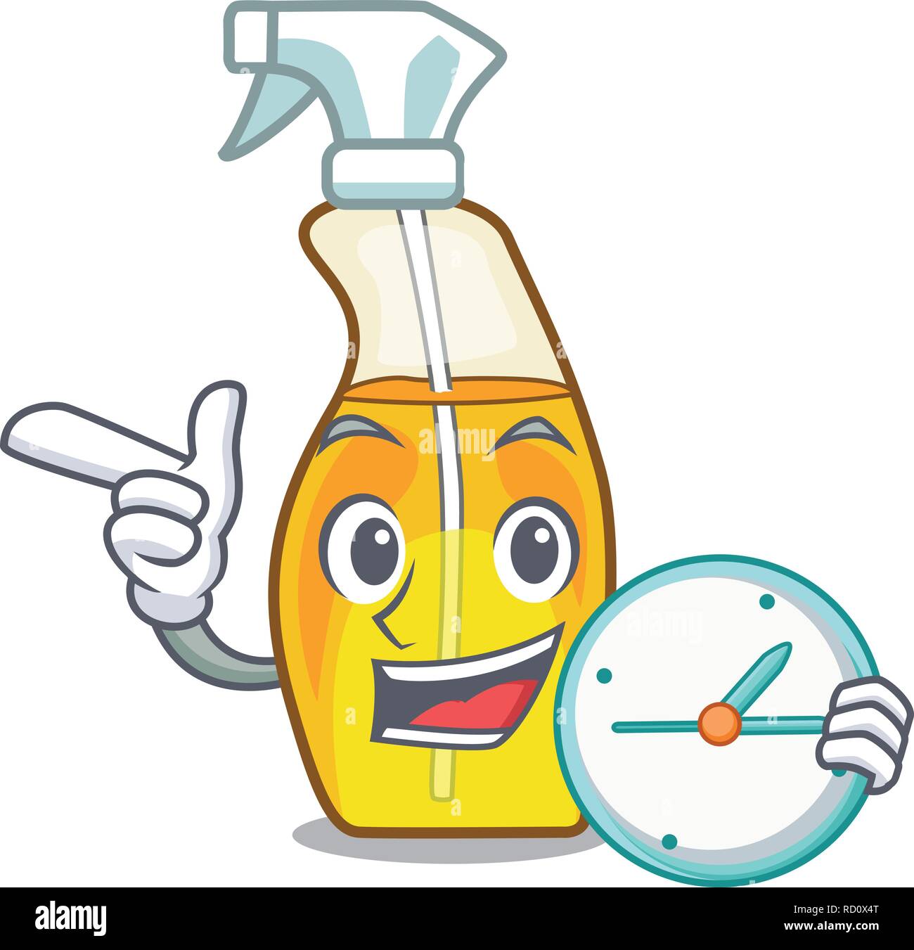 With clock spray perfume in a cartoon bottle Stock Vector Image & Art ...