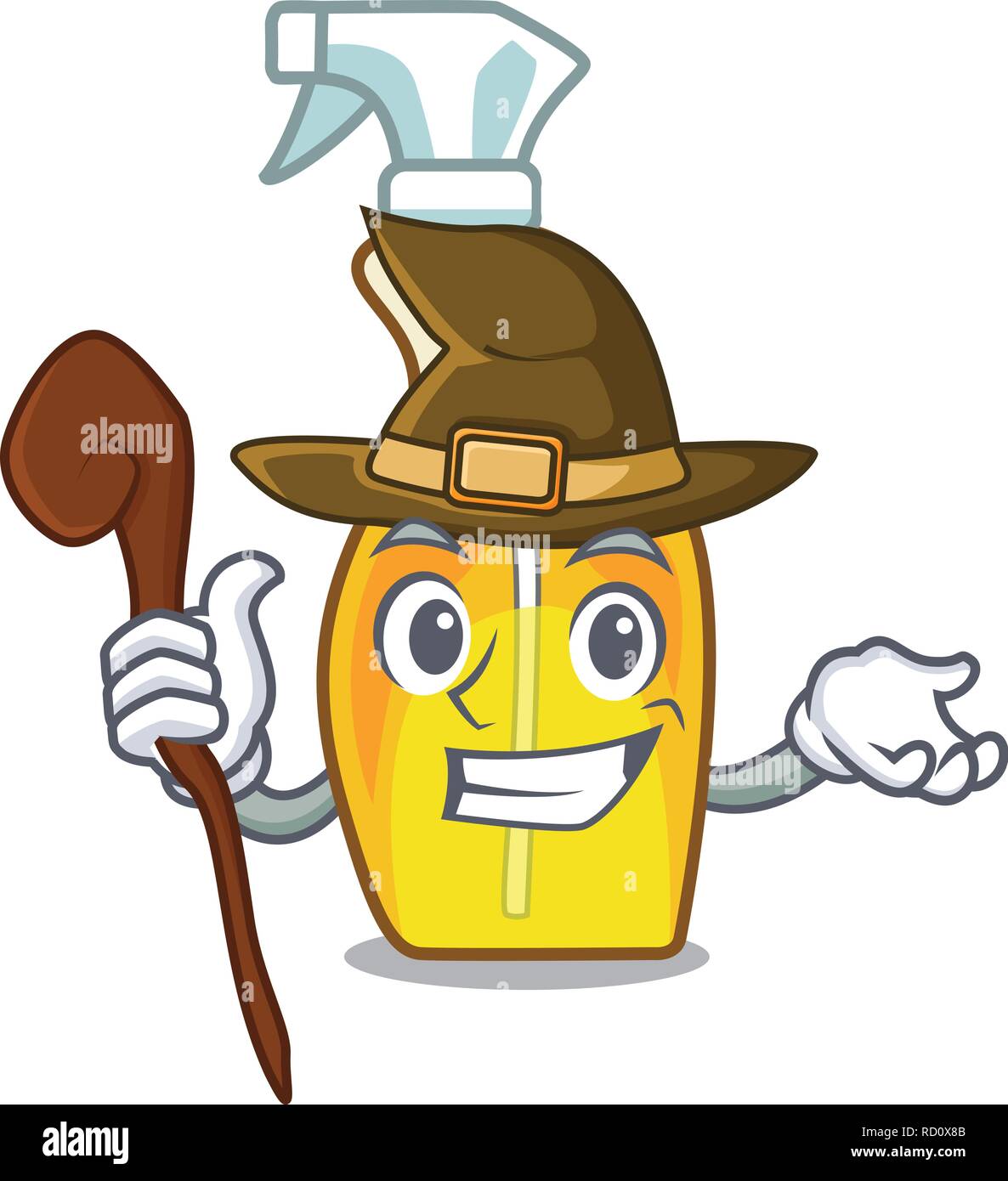 Witch spray bottle on the mascot table Stock Vector Image & Art - Alamy